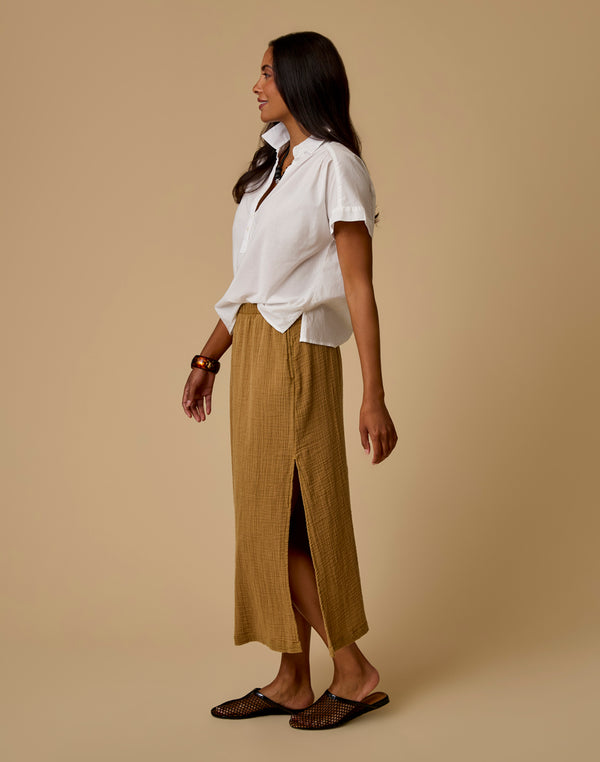 Yara Gauze Skirt: Golden