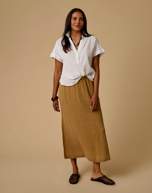 Yara Gauze Skirt: Golden